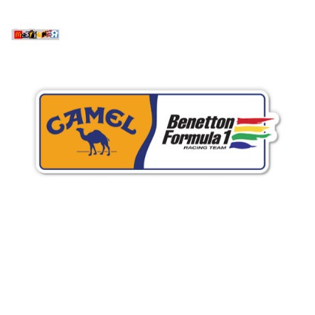 Jual sticker CAMEL BENETTON FORMULA 1 racing team logo stiker retro ...
