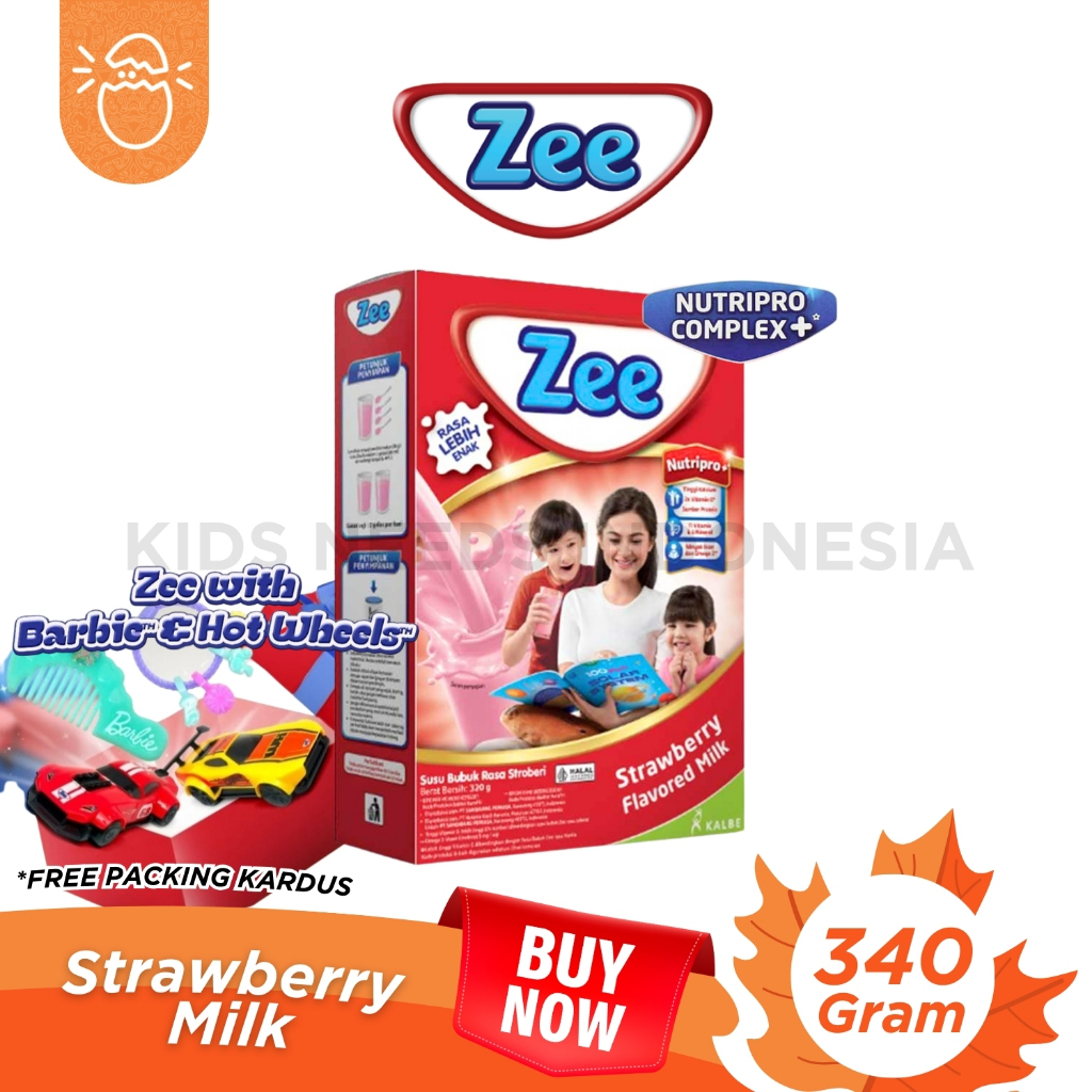 Jual SUSU ZEE Strawberry Flavored Milk 340gr Susu Pertumbuhan Usia 3-12 ...
