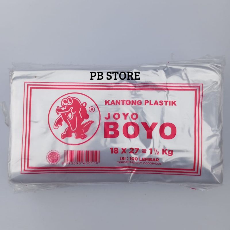 Jual Plastik Boyo Bening 1 1/2 Kg pelastik makanan isi 100 Lembar ...