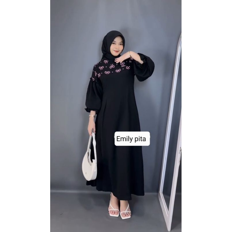 Jual DRESS EMILY TERBARU/DRESS EMILY OOTD LEBARAN/DRESS RAYON TWILL ...