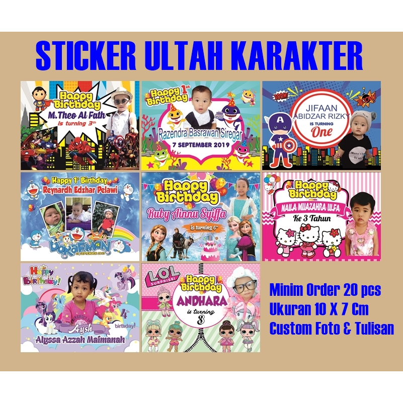 Jual STICKER ULANG TAHUN KARAKTER STIKER NASI BENTO/NASI BOX STIKER ...