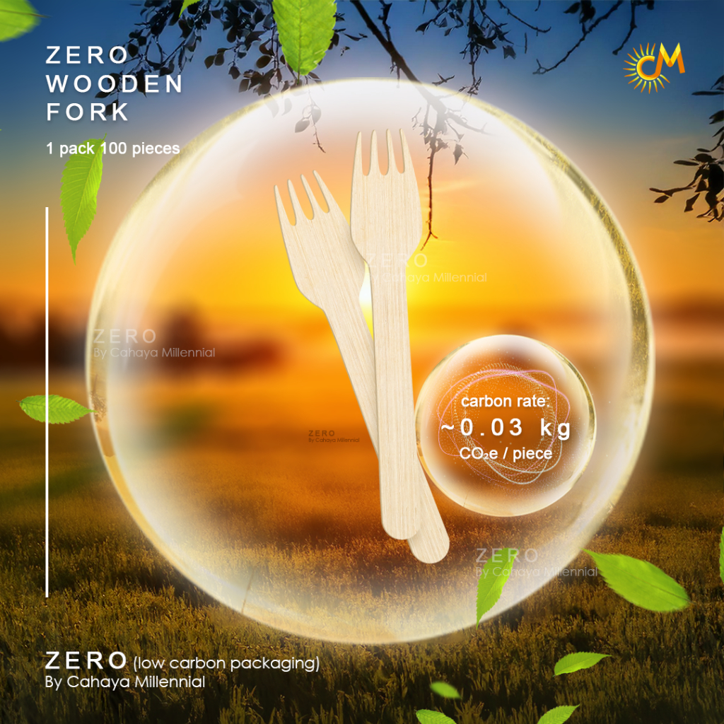 Jual (Zero by Cahaya Millennial) - Garpu Kayu 16 cm - Disposable Wooden ...