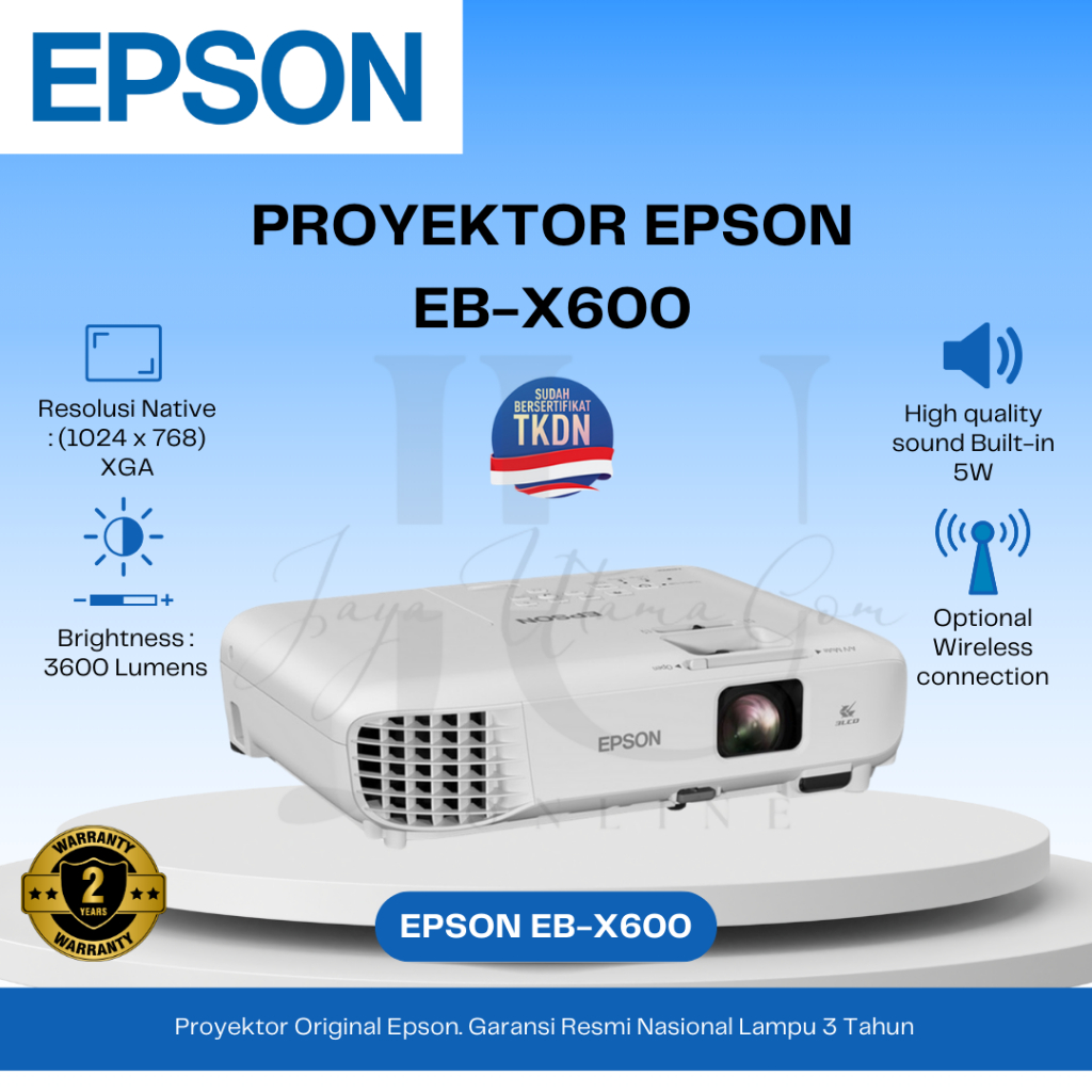 Jual Proyektor Epson EB-X600 Original – 3600 Lumens HDMI VGA Garansi ...
