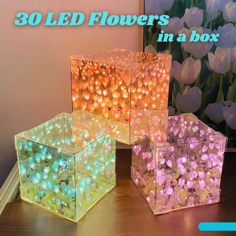 Jual 30 Bunga Tulip LED DIY Lampu Hias Dekorasi Aesthetic Kotak Box ...
