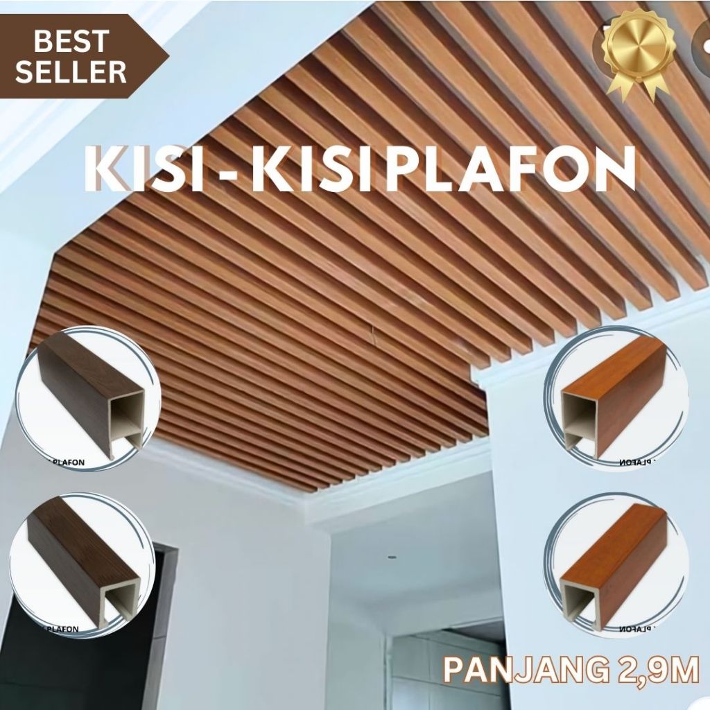 Jual KISI KISI PLAFON WPC 2,9M | PLAFON MOTIF KAYU | Shopee Indonesia