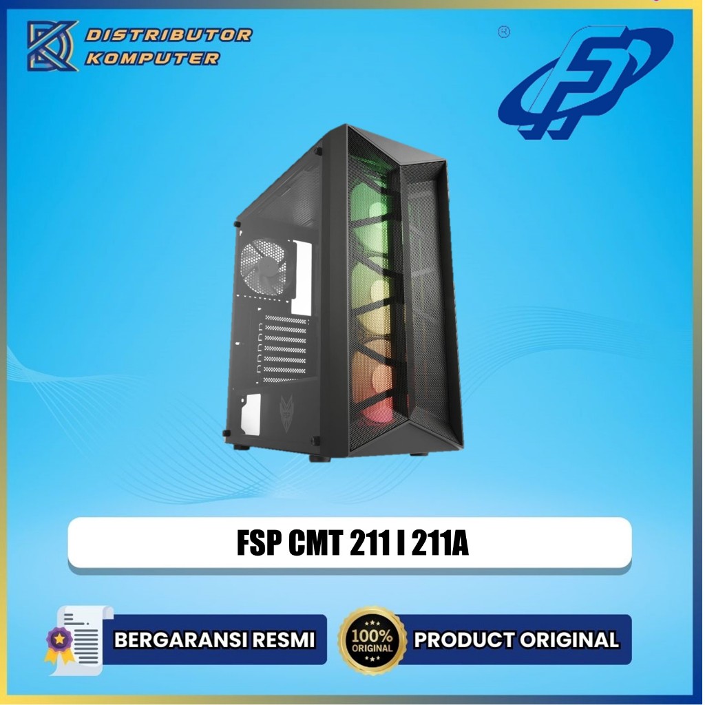 Jual FSP CMT 211 I 211A - ARGB Tempered Glass Mid-Tower ATX Gaming Case | Shopee Indonesia