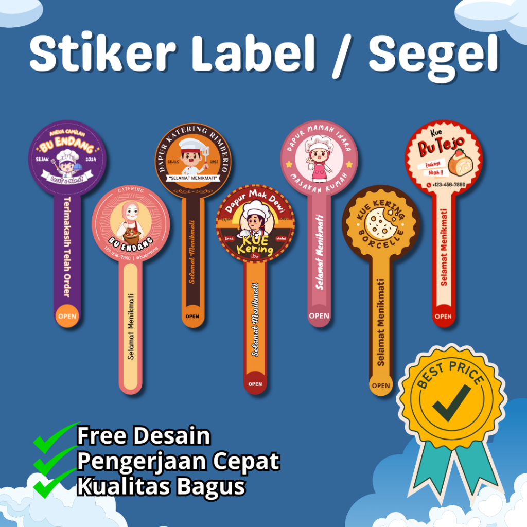 Jual Cetak Stiker Segel Label Makanan Untuk Toples Kemasan Kue Kering ...