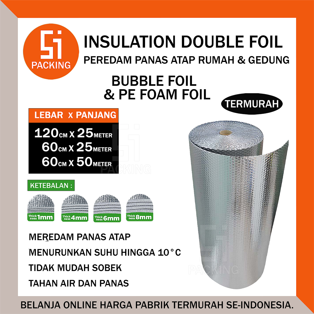 Jual Aluminium Foil Peredam Panas Atap Rumah Foam Insulation 1mm 4mm ...