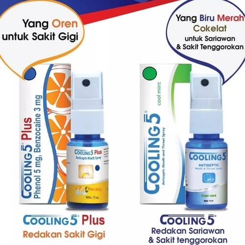 Jual COOLING 5 MOUTH SPRAY 15 ML DAN COOLING 5 PLUS SPRAY OBAT SAKIT ...