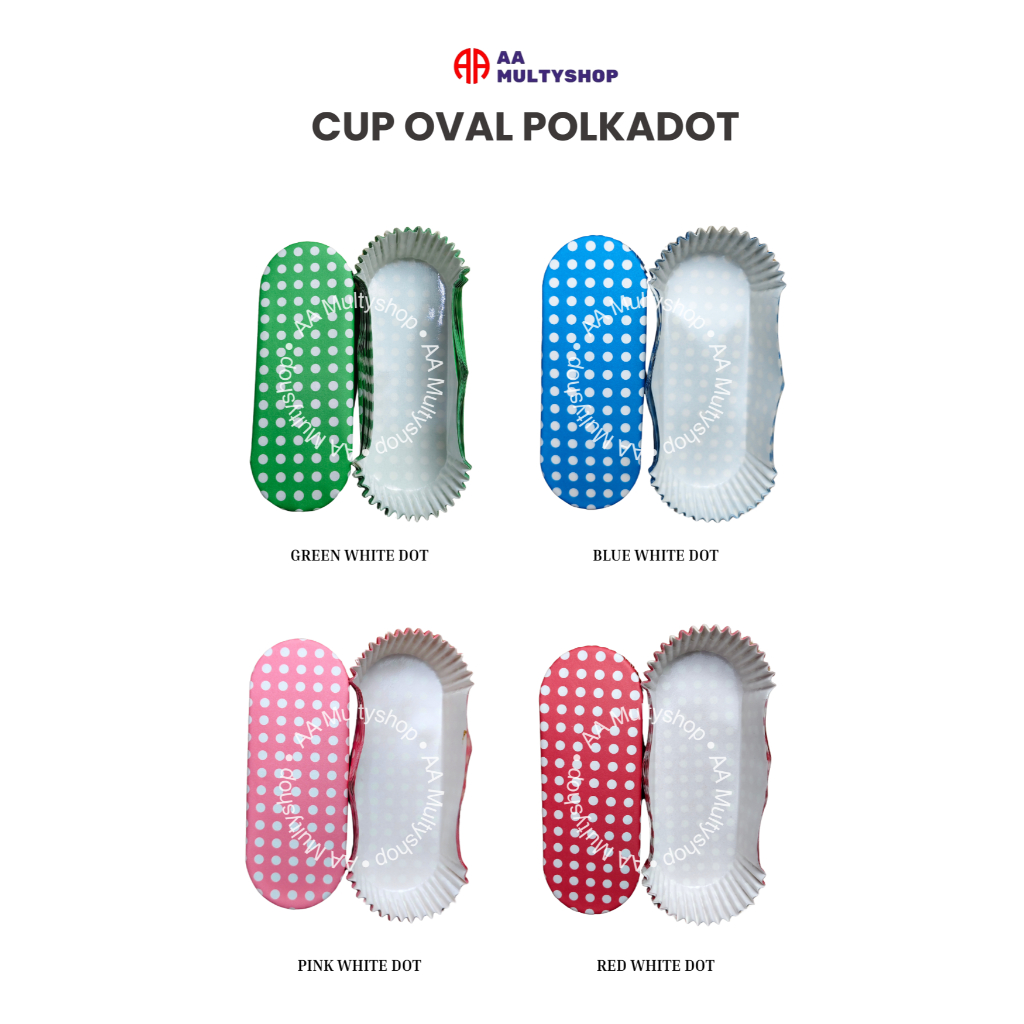 Jual CUP ROTI OVAL MOTIF POLKADOT ISI 200 PCS | Shopee Indonesia