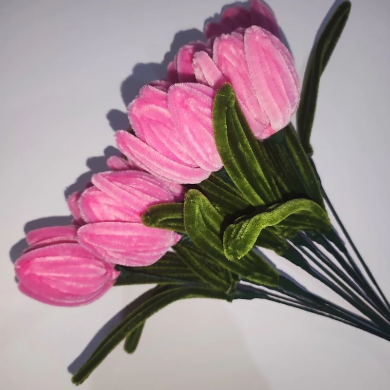 Jual bunga kawat bulu, tulip kawat bulu, bunga tulip kawat bulu, bunga ...