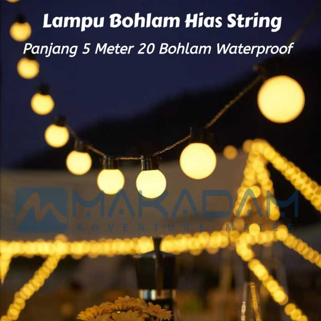 Jual Lampu Bohlam Hias Lampu String Glamping Camping Hiasan Dekorasi ...