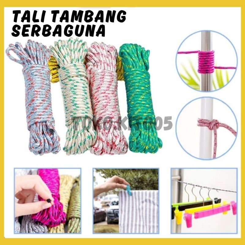 Jual Tali Nilon 10 Meter Anti Selip / Tali Nylon Warna-i Cantik Kuat ...