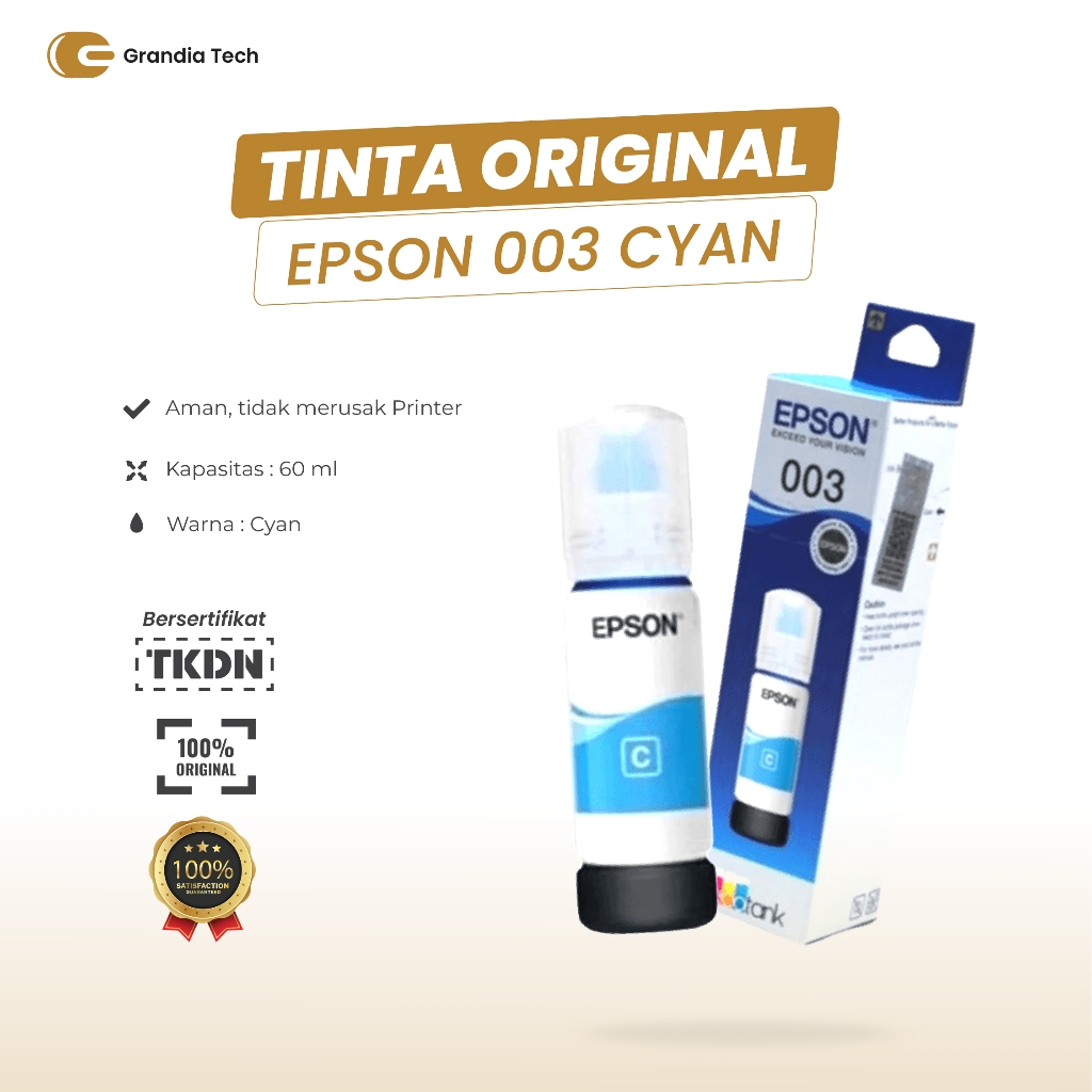 Jual TINTA EPSON 003 CYAN 100% ORIGINAL | Shopee Indonesia