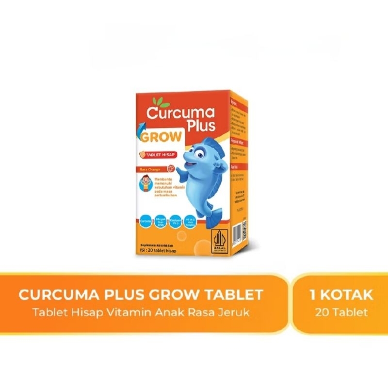 Jual Curcuma Plus Grow Tablet Hisap Multivitamin Rasa Jeruk isi 20 ...