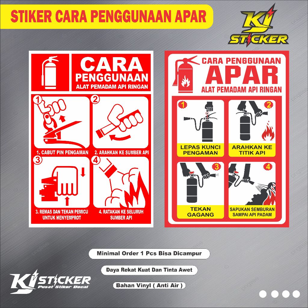 Jual KJ STIKER Promo Stiker Cara Menggunakan Apar / Stiker Cara ...
