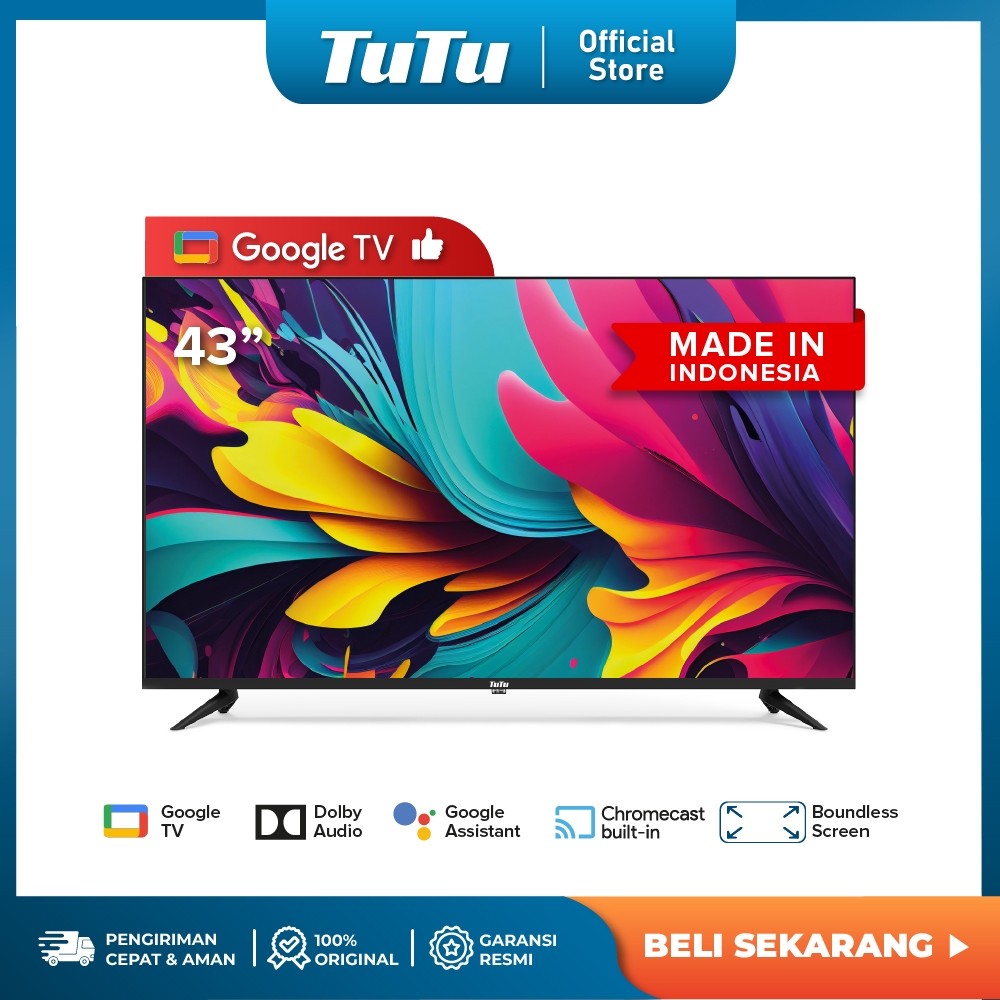 Jual TUTU Google TV Smart TV 43 inch - HDR10 - Full HD - 5G WiFi - HDMI ...