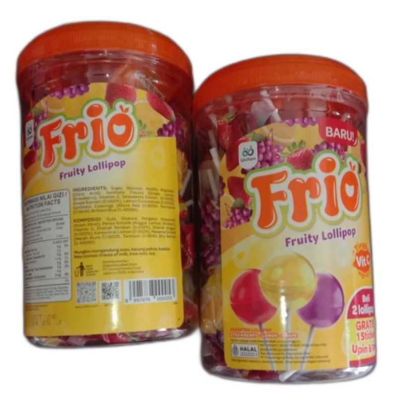 Jual Frio Fruity Assorted Lollipop 240gr, Milkita Permen Susu Lollipop ...