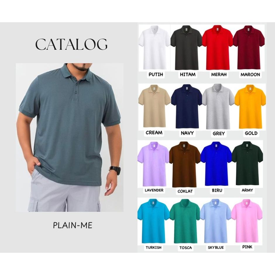 Jual PLAIN ME - KAOS POLO POLOS LENGAN PENDEK PRIA BAHAN LACOS PIQUE ...