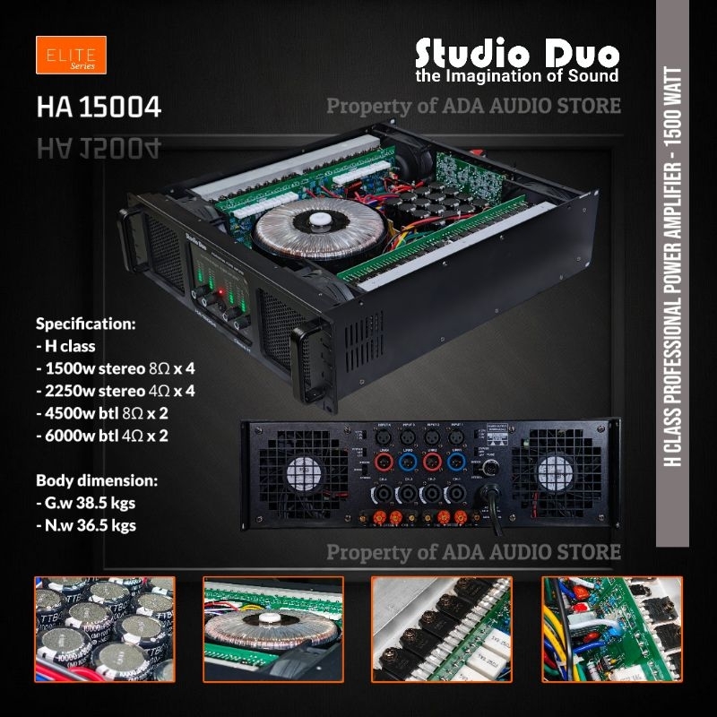 Jual Power Amplifier / Studio Duo HA15004 / Kelas H / 4 Channel / STD ...