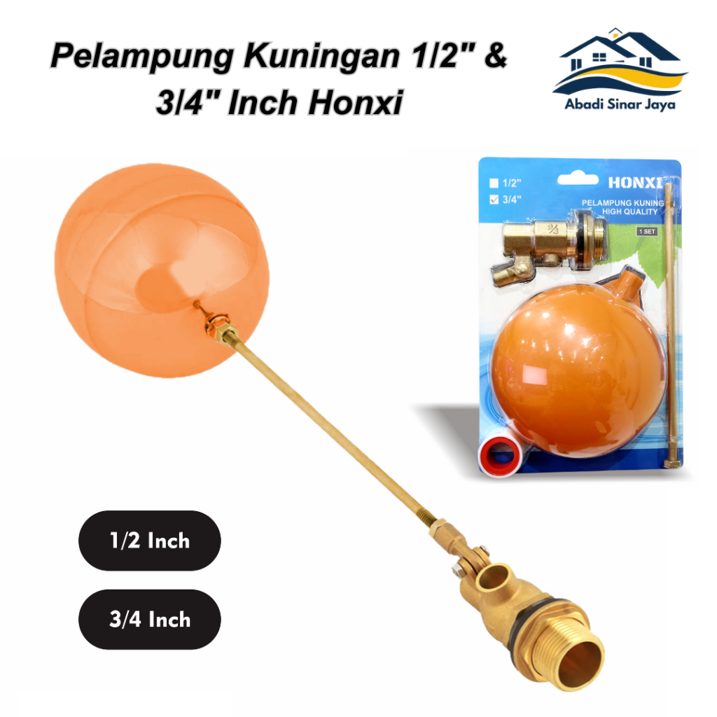 Jual [ASJ] Pelampung Kuningan Toren Floating Valve / Bola Pelampung 1/2 ...