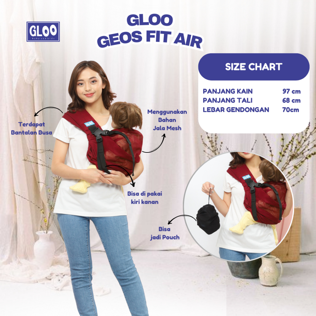 Jual Gendongan Bayi - GLOO Gendongan Geos Jaring Gendongan Samping ...