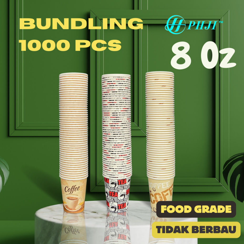 Jual ( BUNDLING SALE !!! GRATIS SET ALAT MAKAN ) [ 1000 PCS ] PAPERCUP ...