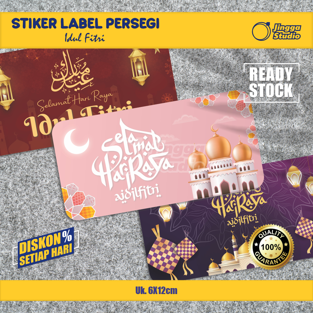 Jual Stiker Label Persegi Idul Fitri Lebaran isi 10 Vers 2 | Shopee ...