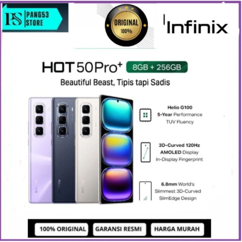 Jual PROMO INFINIX HOT 50 PRO PLUS 5G LAYAR CURVED DESIGN RAM 8+8/256GB ...