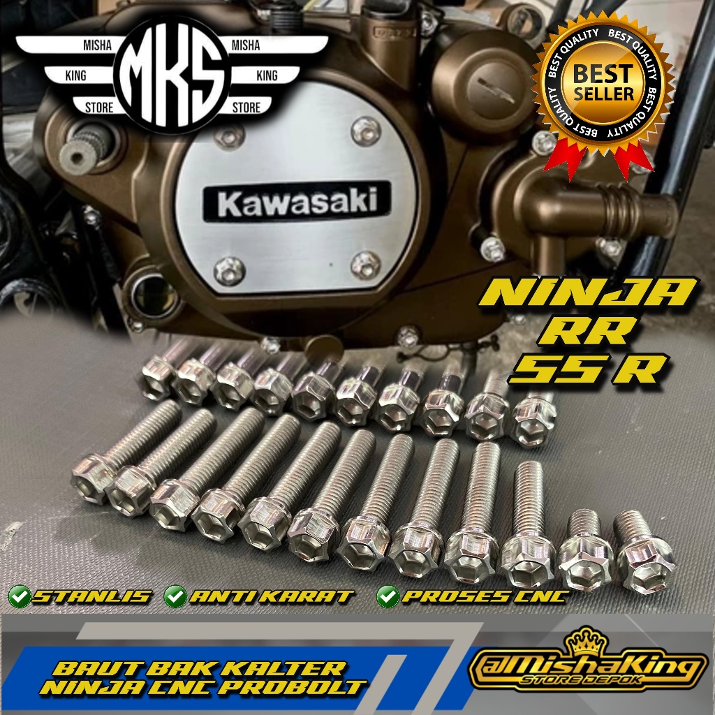 Jual 1 Set Baut Stainless CNC 2 Kunci Ninja R RR SS Bak Kalter Cover Engine Manipul Kips Probolt ...