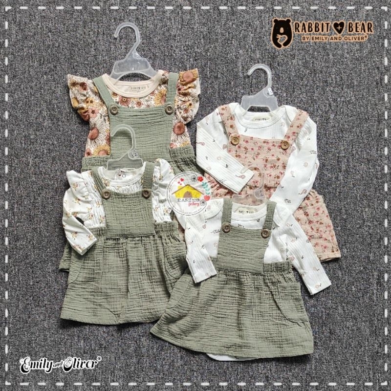 Jual Set Dress R@BBIT + BEAR Mix EMILY and OLIVER Baby Girl 2in1 Top ...