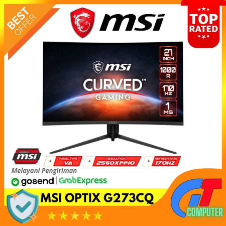 Jual MSI OPTIX G273CQ 27" CURVE WQHD 1500R 170Hz 1ms 2K Gaming Monitor ...