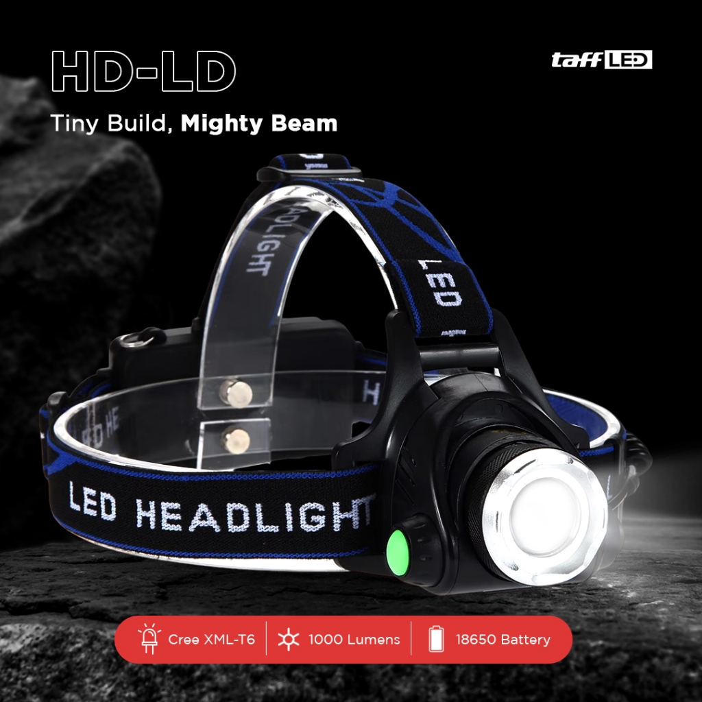 Jual Senter Kepala TaffLED High Power Headlamp 1 LED Cree XML T6 HDLD Camping Hiking Mancing ...