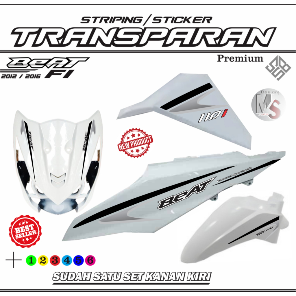 Jual Cod Striping Variasi Beat FI Transparan Sticker Bening Simple ...