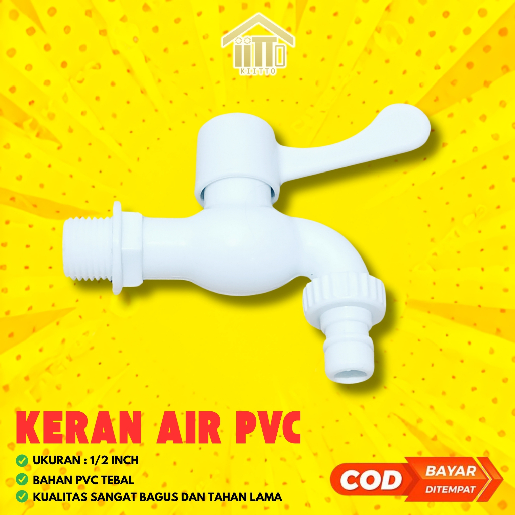 Jual KRAN AIR KERAN TEMBOK BAHAN PLASTIK MODEL ENGKOL / KRAN TEMBOK ...