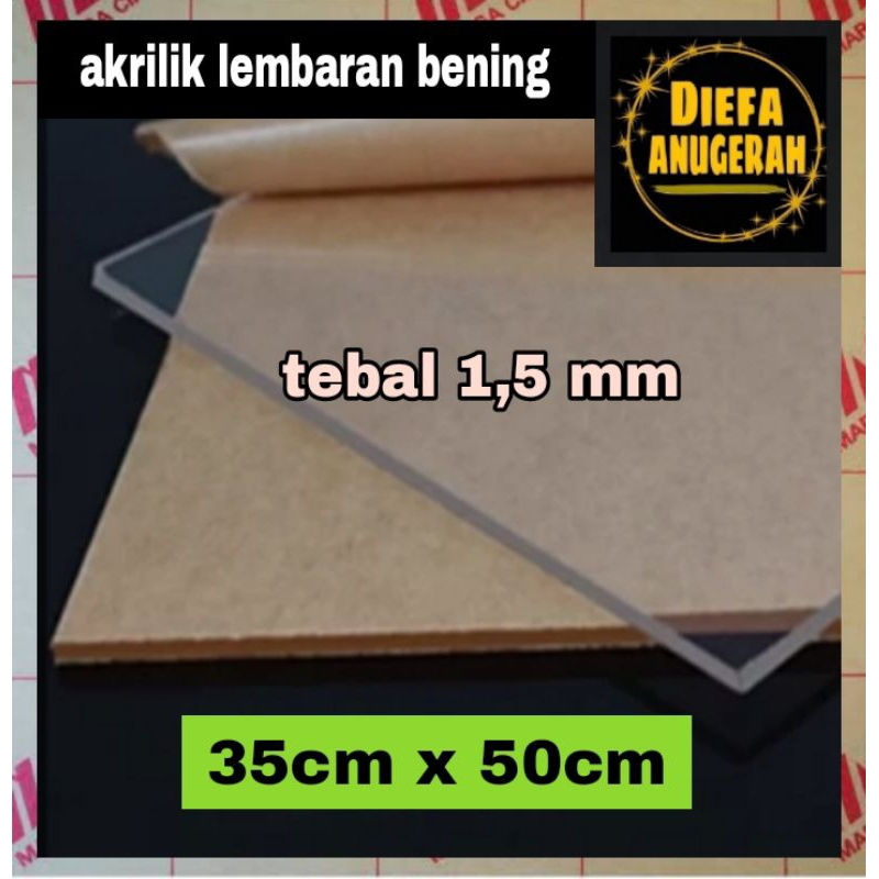 Jual Akrilik bening 1,5mm ukuran 35x50/Acrylic sheet/Akrilik lembaran ...