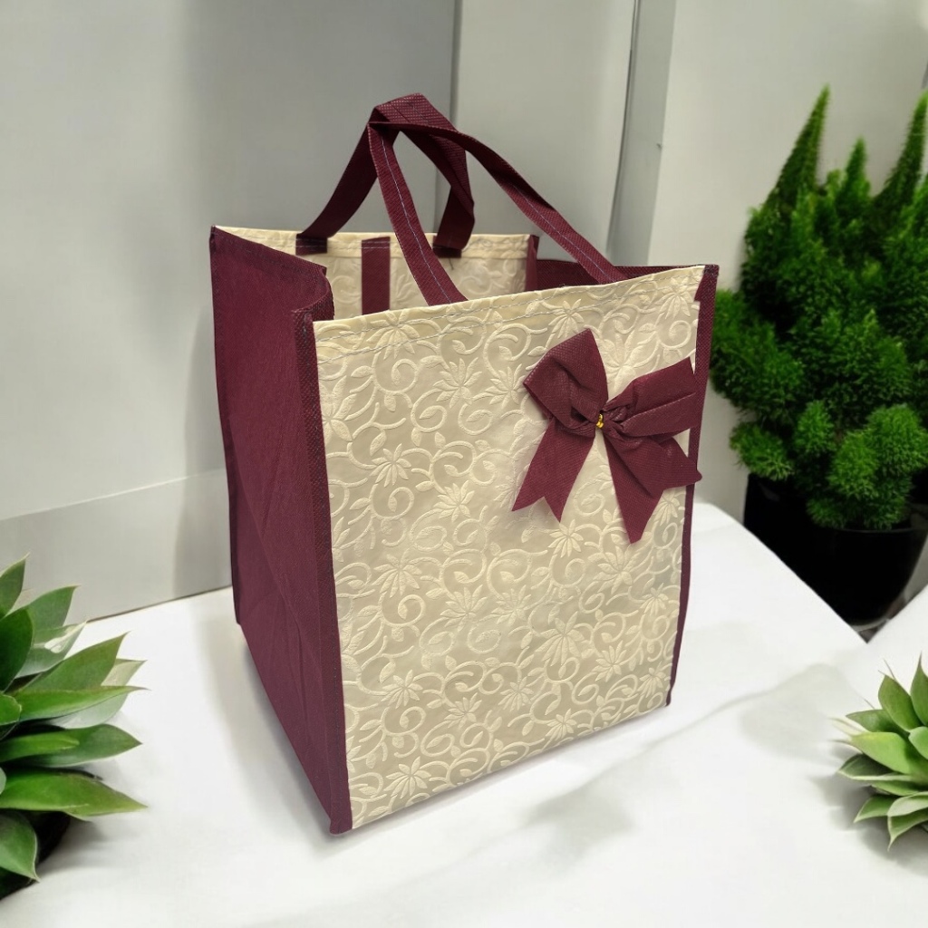 Jual (12 Pcs) Tas Hajatan Embos Pita 22x22 Tinggi 30 cm / Tas Berkat ...