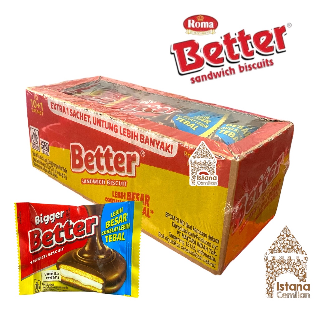 Jual Better Sandwich Biscuit Cokelat PACK Isi 10 Pcs | Shopee Indonesia