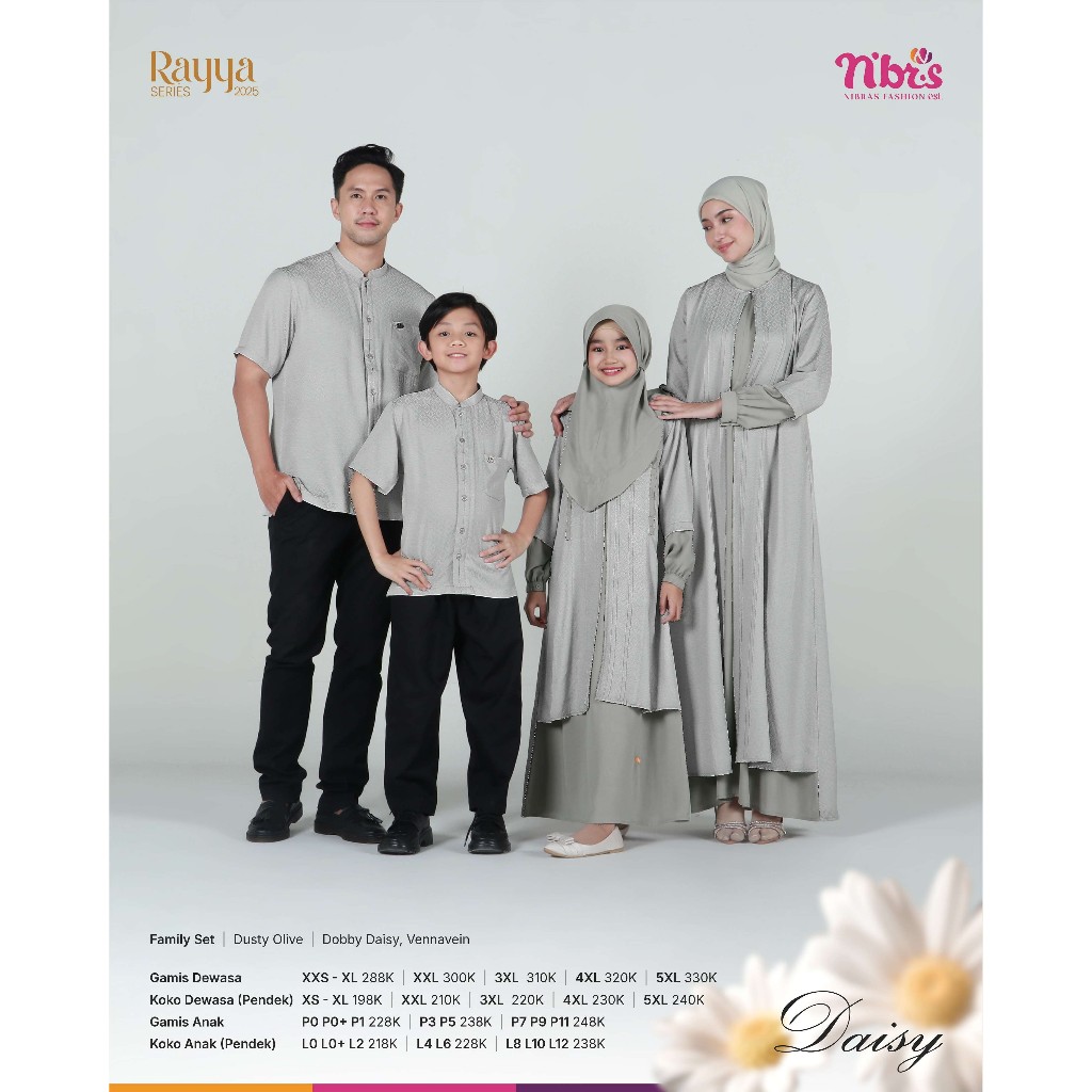 Jual SARIMBIT NIBRAS DAISY DUSTY OLIVE RAYA SERIES 2025 TERBARU ...