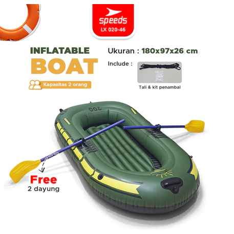 Jual SPEEDS Perahu Karet Tiup Mancing Inflatable Boat 2 Orang Kayak ...