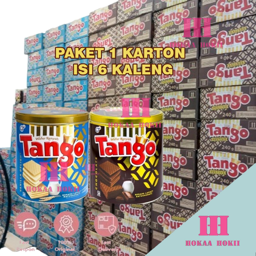 Jual Tango Wafer Renyah Kaleng Coklat & Vanila 240g Paket 1 karton Isi ...