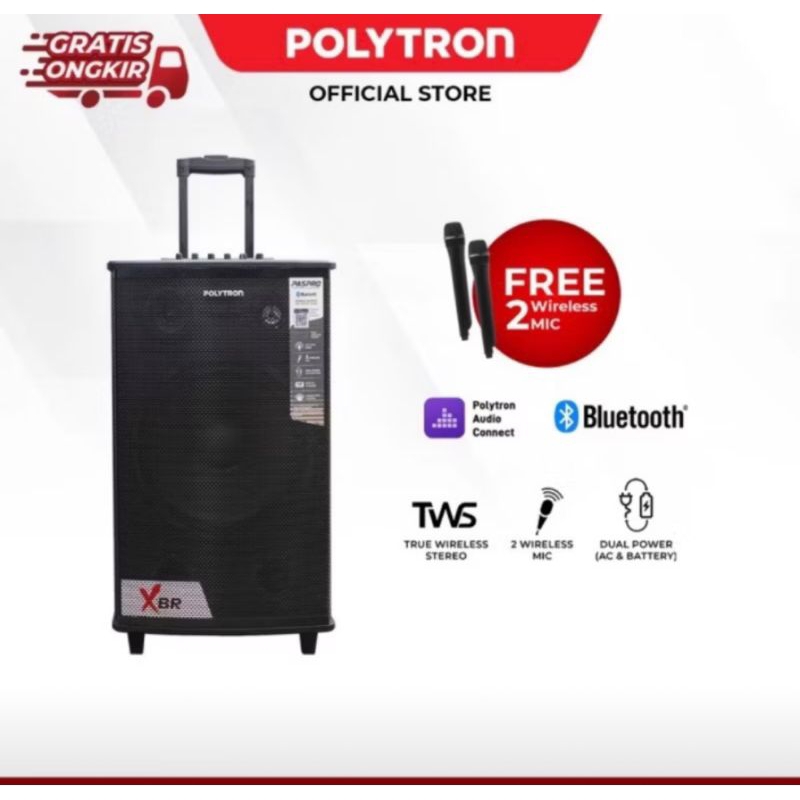 Jual POLYTRON Professional Speaker Portable Bluetooth Karaoke 12 Inch ...