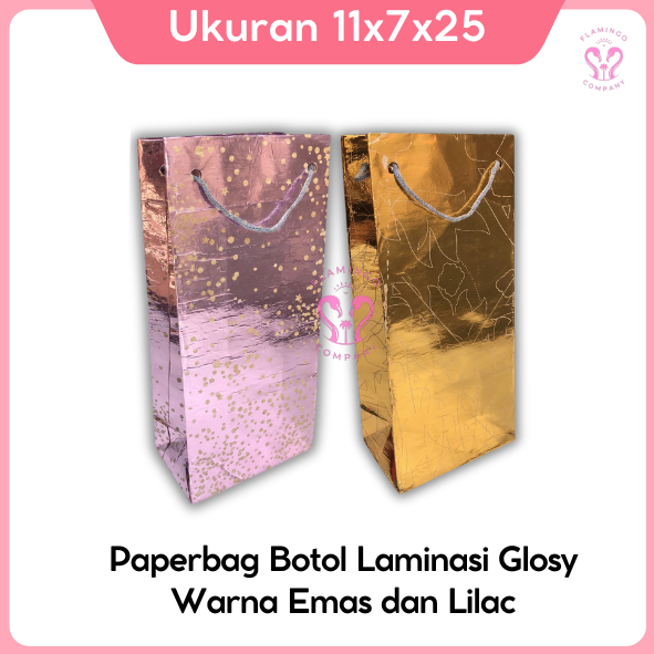 Jual PAPER BAG BOTOL EMAS DAN LILAC PAPERBAG METALIK LAMINASI GLOSY ...