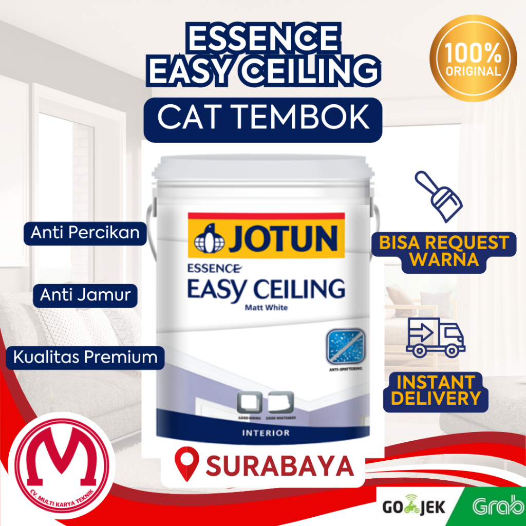 Jual Cat Atap Plafon Gypsum Jotun Easy Ceiling 18L warna putih ready ...