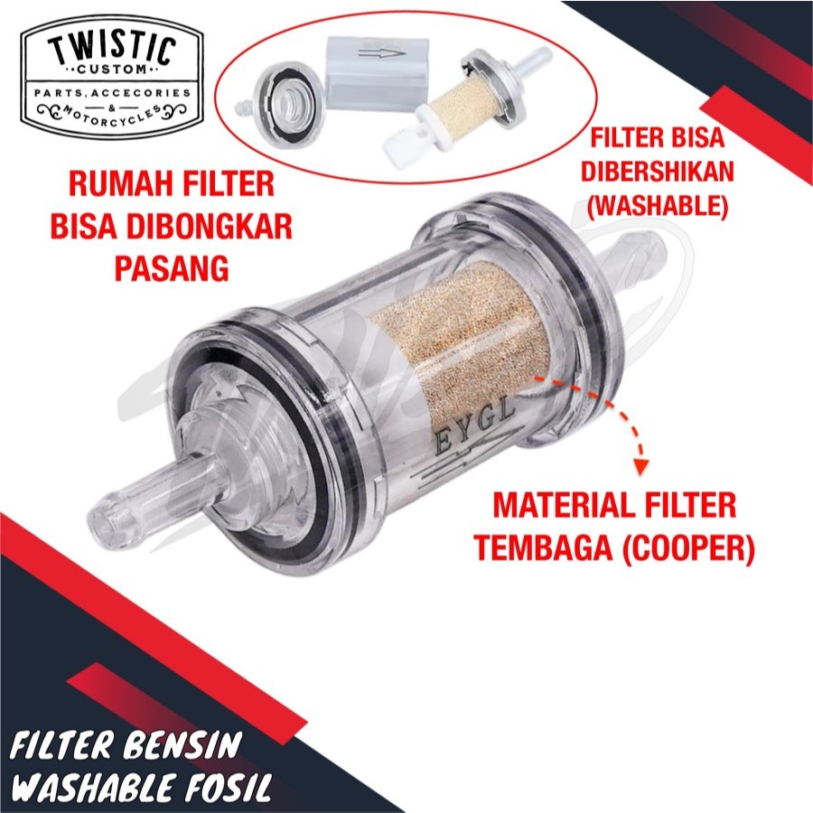 Jual Saringan Filter Bensin Tembaga Tangki Bensin Fosil Motor Universal ...