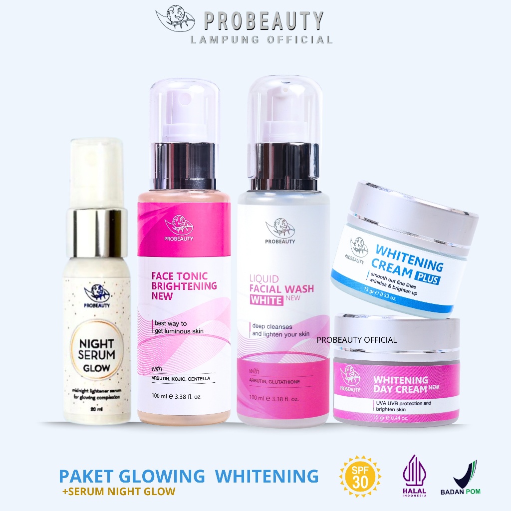 Jual Paket Glowing Whitening + Serum Glowing Probeauty Skincare Cream ...