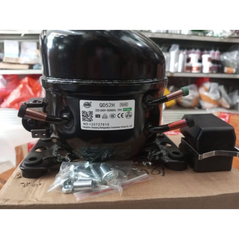 Jual kompresor kulkas 2 pintu 1/6pk QD52H dan K48HL FREE RILAY OVERLOAD ...