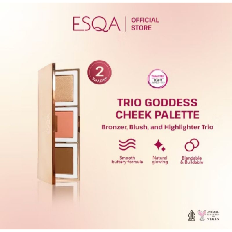 Jual ESQA Trio Goddess Cheek Palette Bronzer, Blush, Highlighter ...