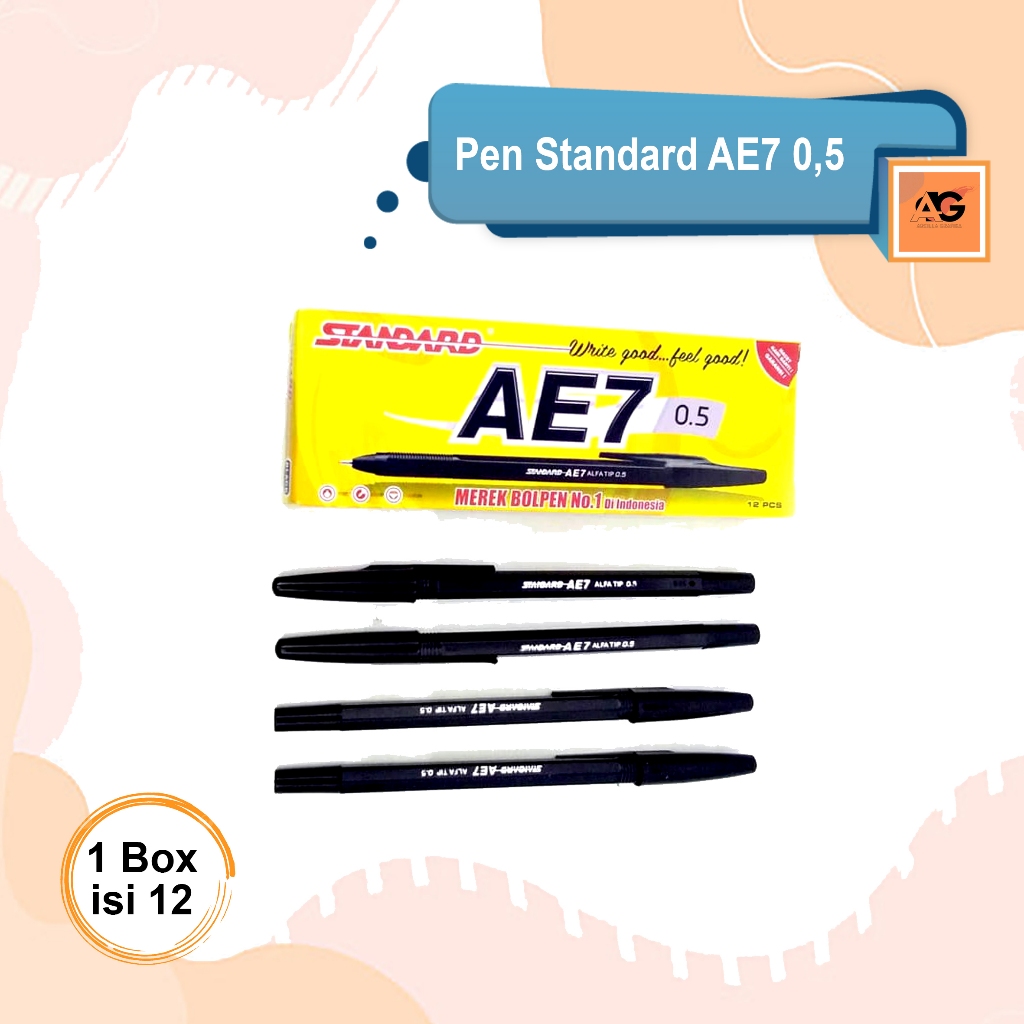 Jual PULPEN STANDARD AE7 | BOLPOIN STANDART AE-7 1 BOX ISI 12 PCS | Shopee Indonesia