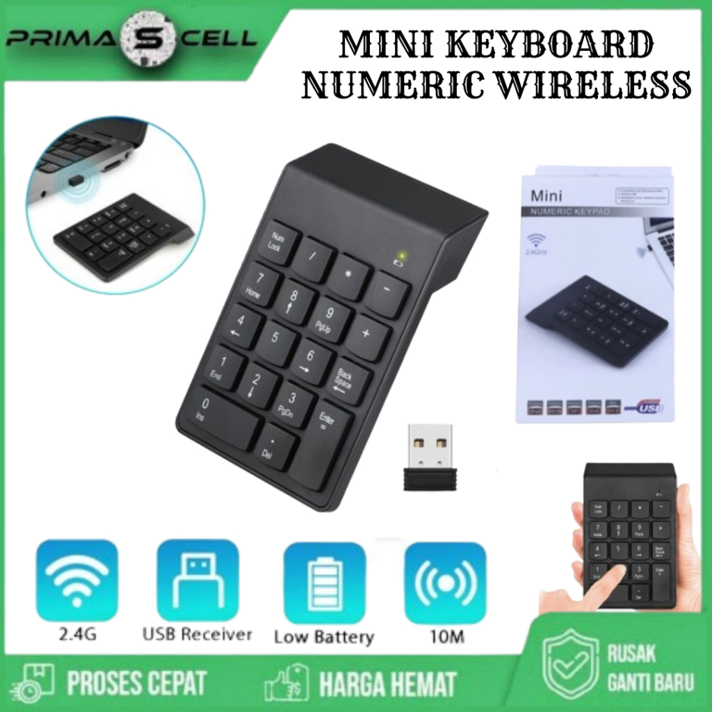 Jual Keypad Numeric Wireless Tombol Nomer Keyboard Angka /Keyboard ...
